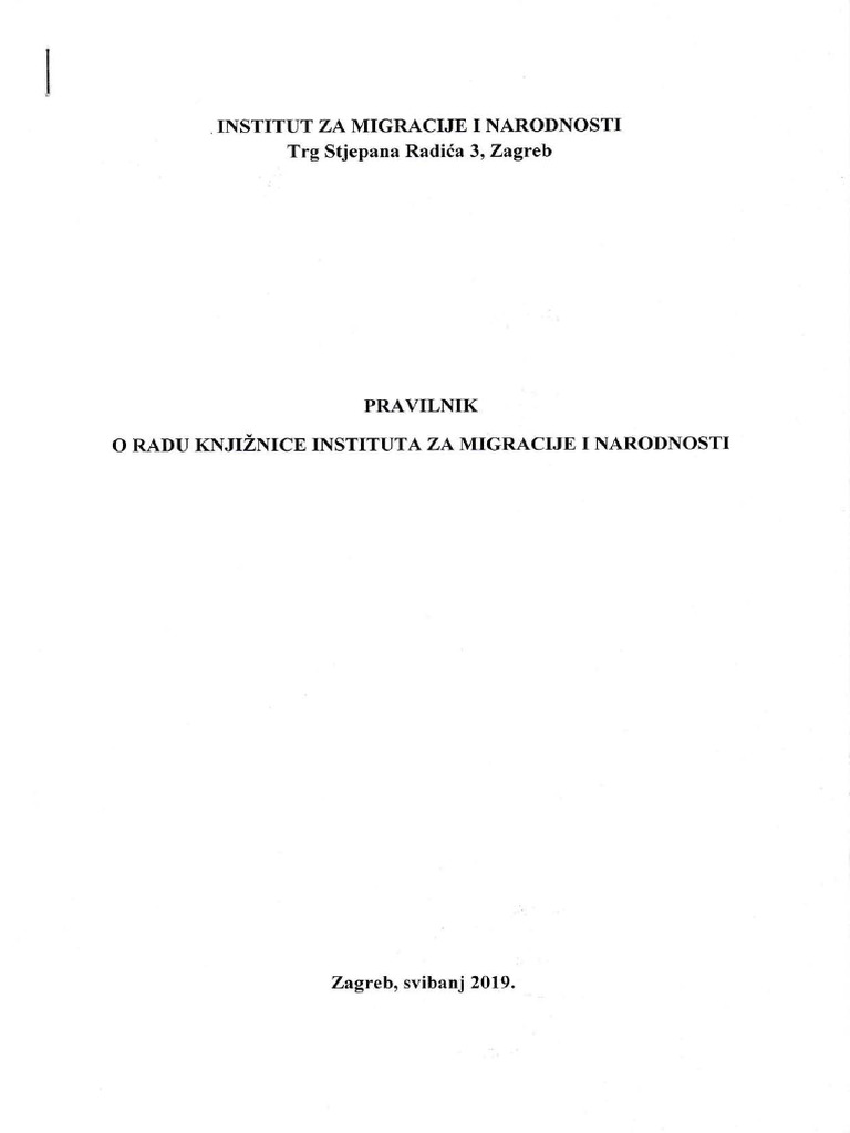 Pravilnik o Radu Knjiznice - A | PDF
