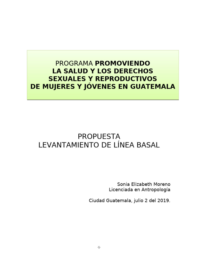 PROPUESTA LINEA BASAL S | PDF | Mujer | Derechos reproductivos