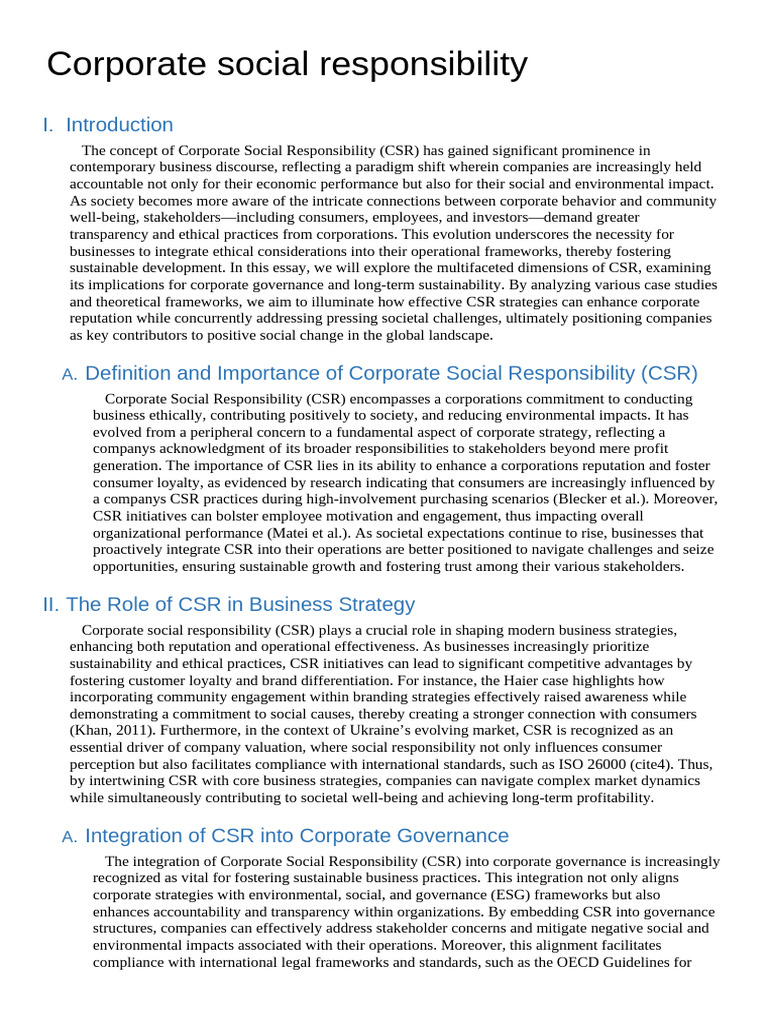 Corporate Social Responsibility | PDF | Corporate Social Responsibility ...