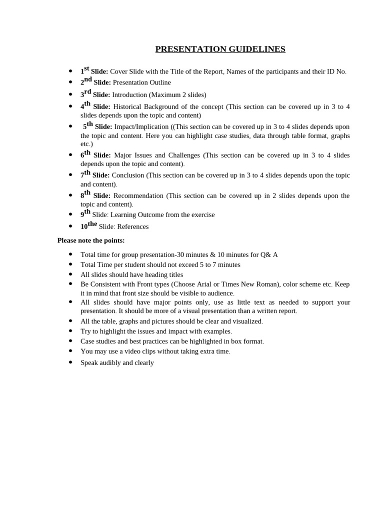 Presentation Guidelines and Evaluation Criteria | PDF | Critical ...