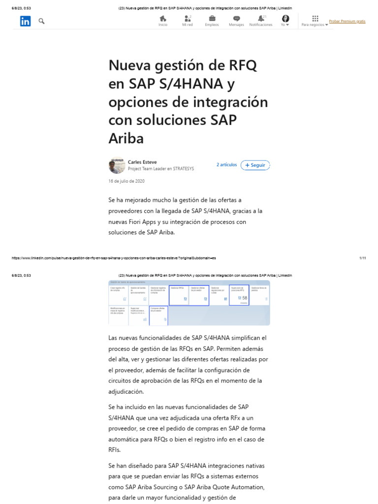 Nueva Gestión de RFQ en SAP S - 4HANA y Opciones de Integración Con ...