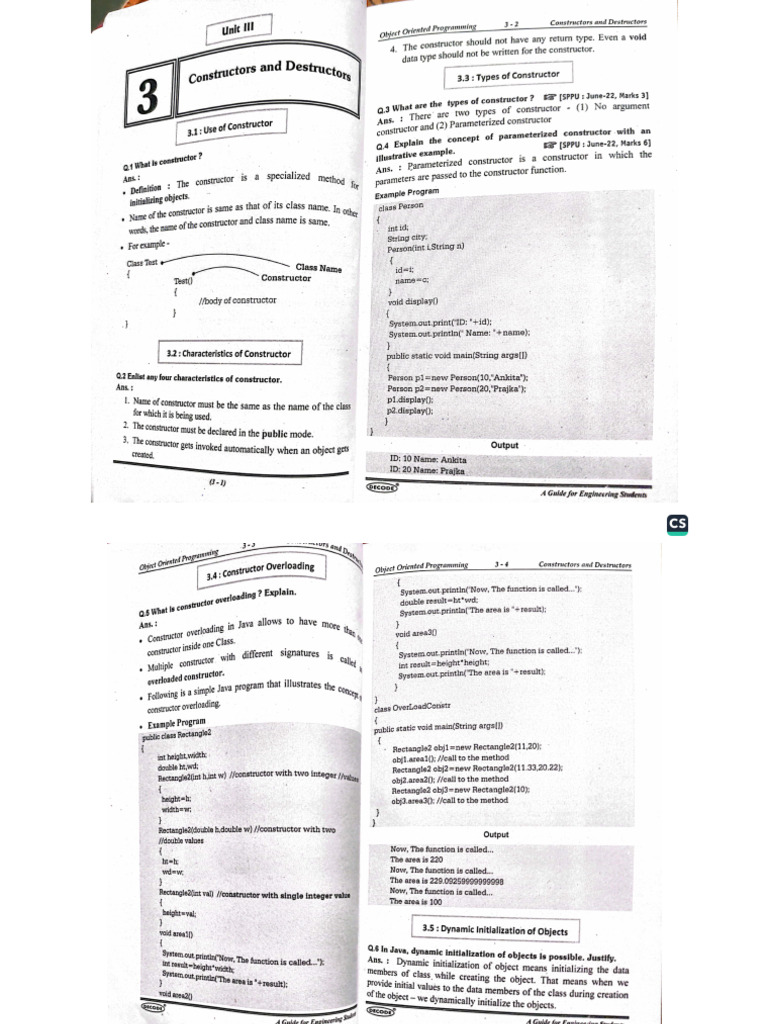 OOP UNIT 3 IT AIML Branch | PDF