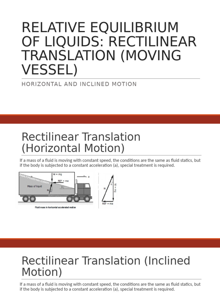 Lesson 8 Rectilinear Translation Moving Vessel | PDF | Force ...