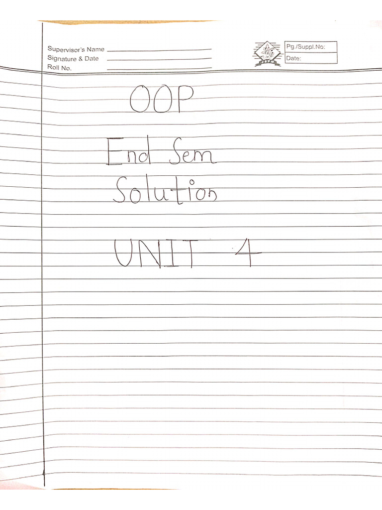 OOP Unit 4 Endsem Solution | PDF