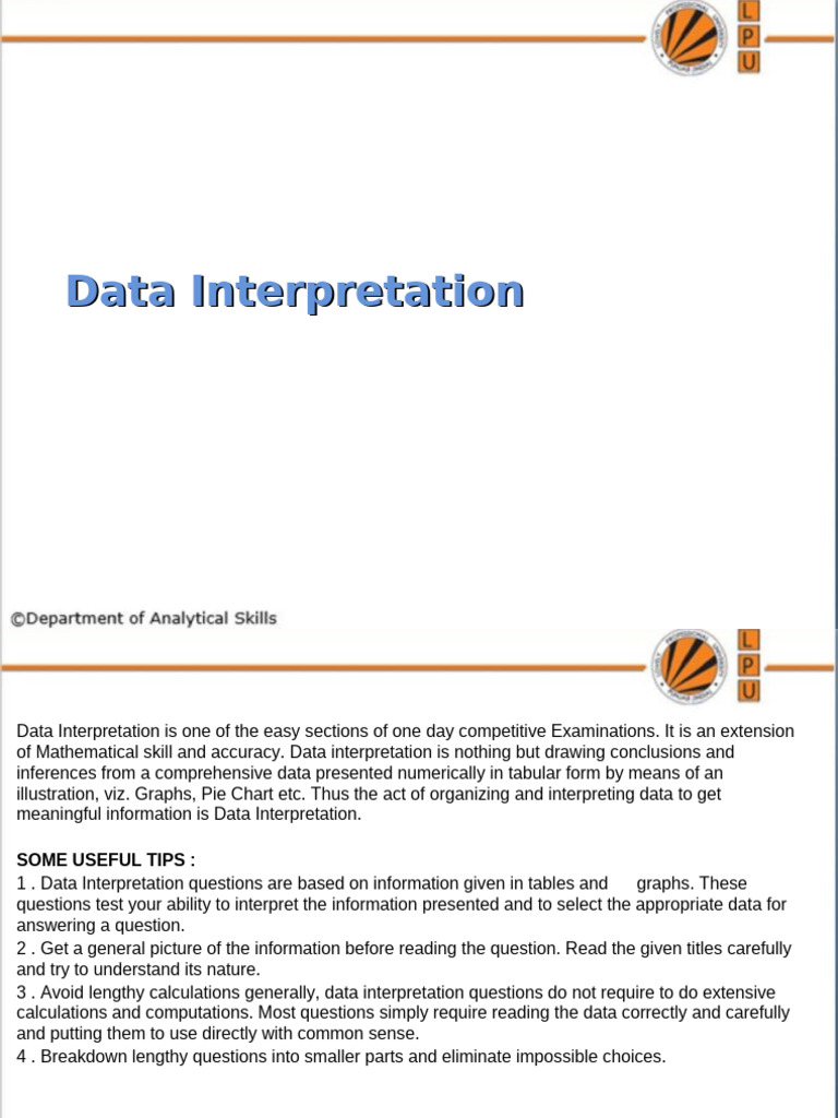 13 PEA 306 Data Interpretation | PDF | Pie Chart
