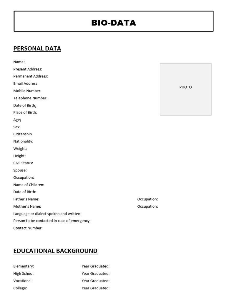 Student Biodata Form 38 | PDF