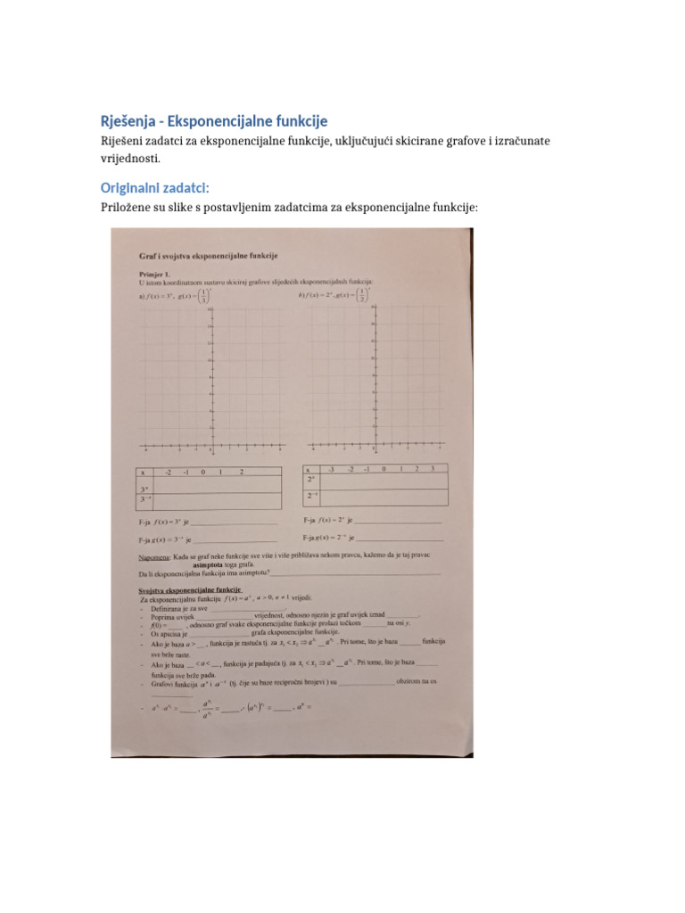 Rjesenja Eksponencijalne Funkcije | PDF