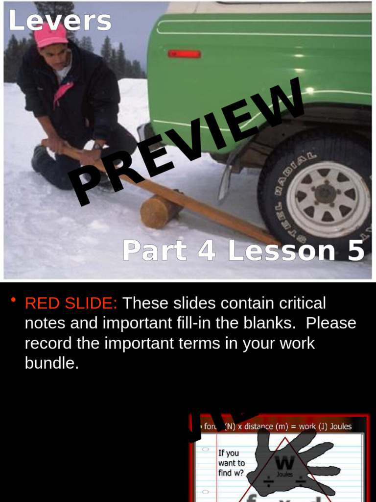 Part 4 Lesson 5 Levers | PDF | Machines | Force