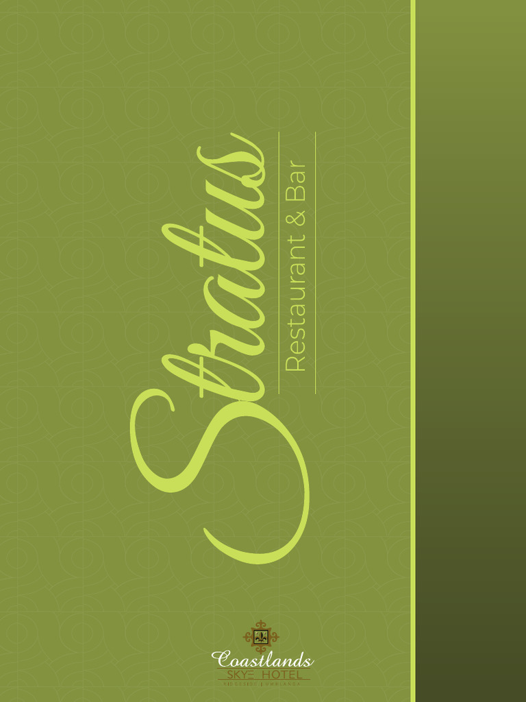 Stratus Restaurant Bar Menu Overview | PDF | Sushi | Pizza