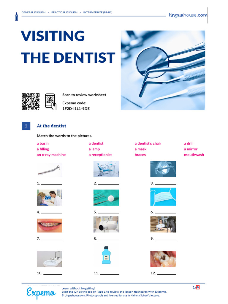 Visiting the Dentist: English Practice | PDF | Dentistry | Medical ...
