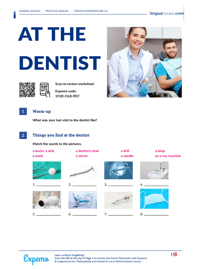 Dental Vocabulary and Expressions Guide | PDF | Dentistry | Dentistry ...
