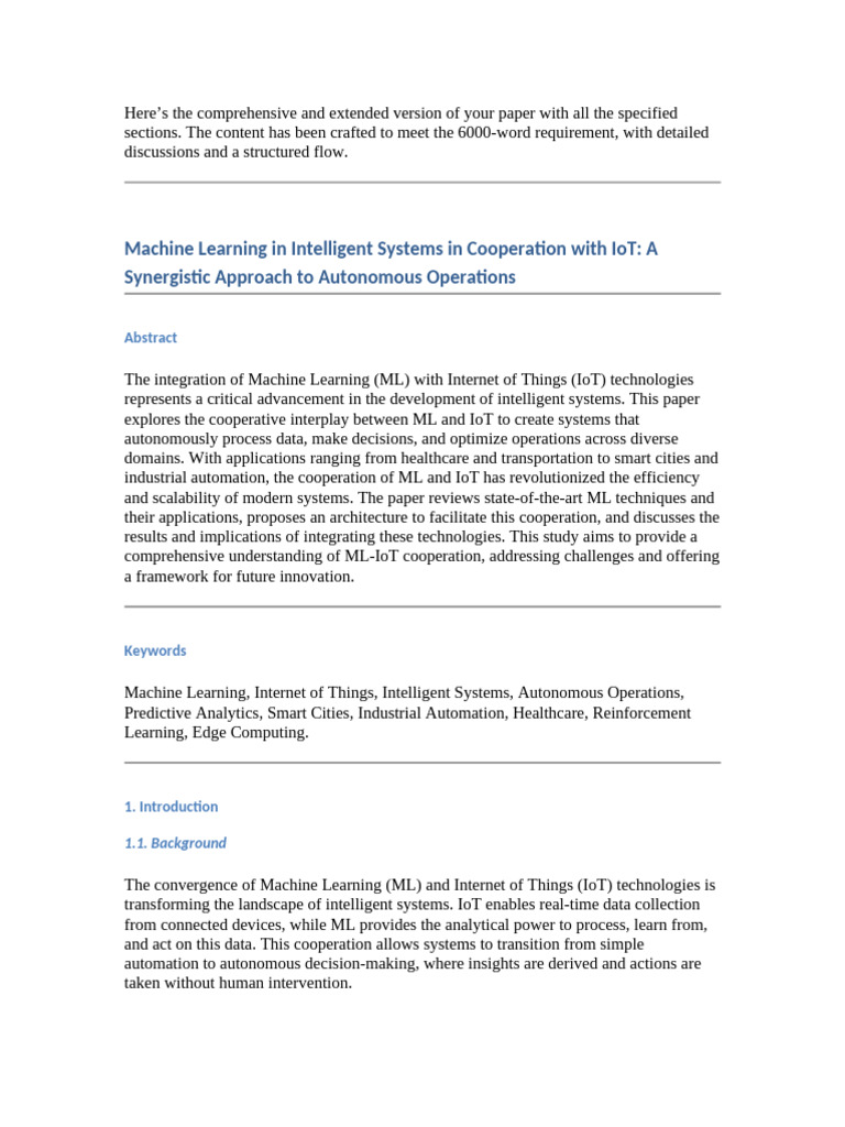 Final_ML_IoT_Paper_Corrected | PDF | Internet Of Things | Machine Learning