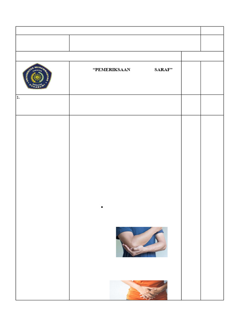 Rubrik OSCE 1. SOP Pemeriksaan reflex saraf | PDF