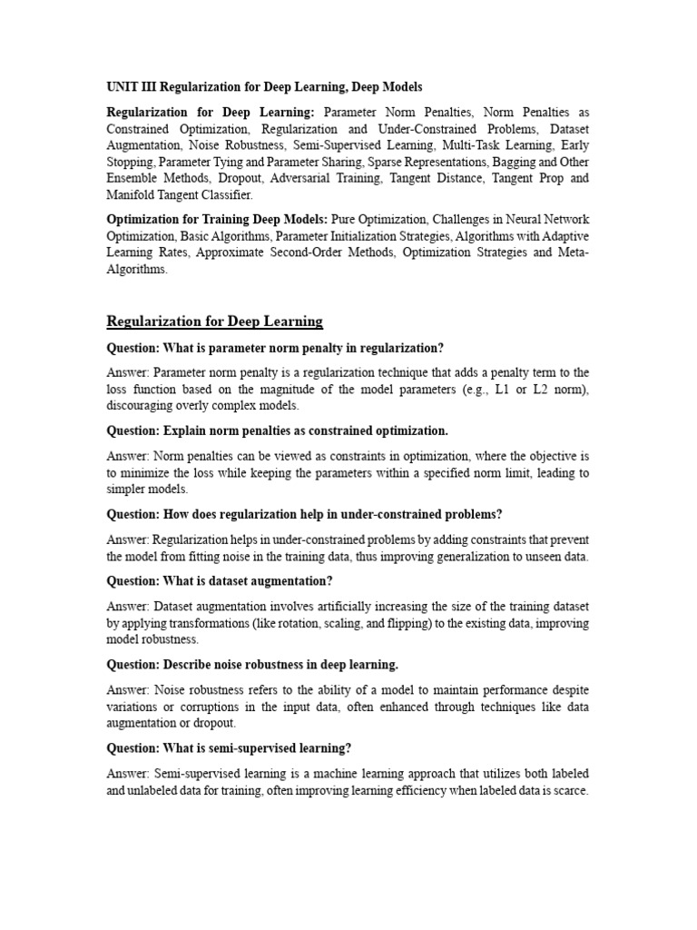 Deep Learning - Unit-III Two Marks | PDF | Mathematical Optimization | Applied Mathematics