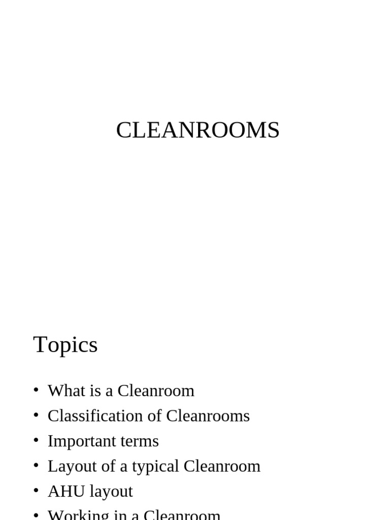 A Basic Introduction to Clean Rooms Goldwyn | PDF A Basic Introduction to Clean Rooms Goldwyn | PDF