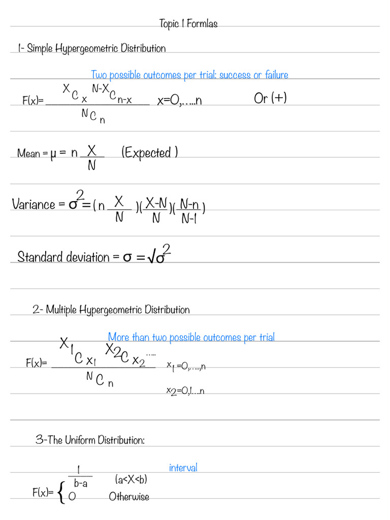353-Topic 1 - Formla Sheet | PDF