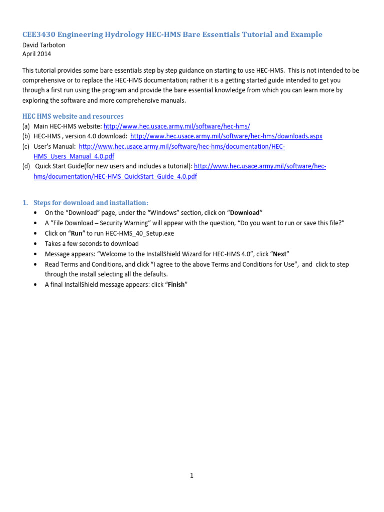 HEC HMSExampleTutorial | PDF | Icon (Computing) | Software