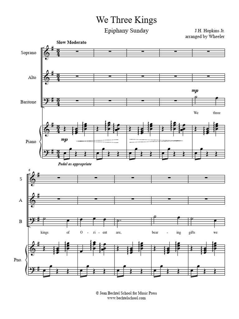 We Three Kings SAB | PDF | Christmas Carols