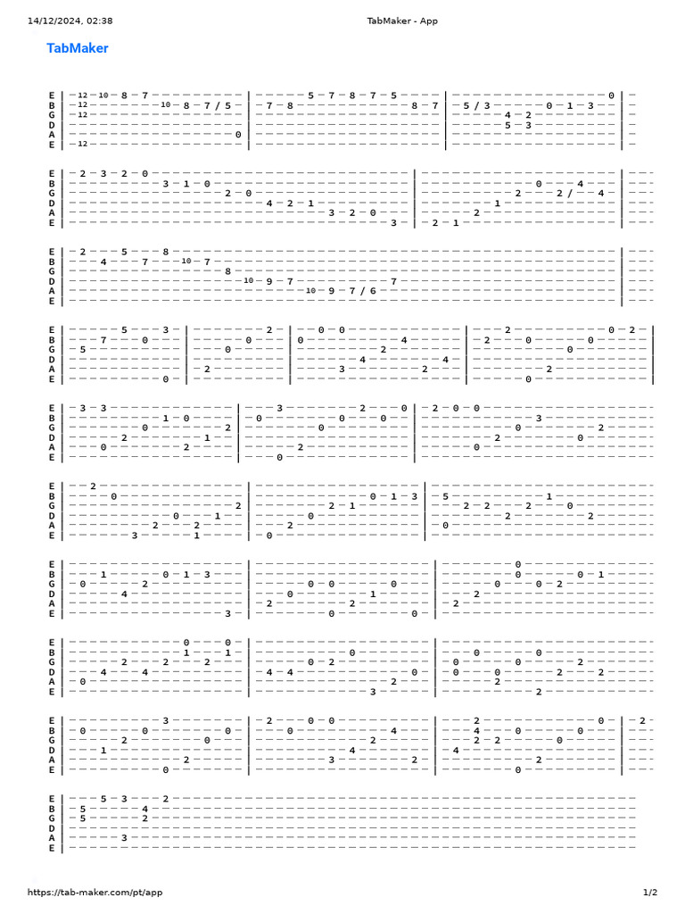 Guitar Tab Data Analysis Tool | PDF
