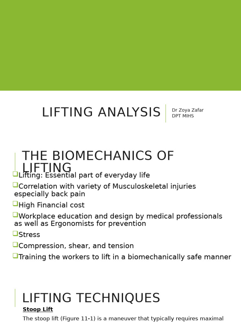 Lifting analysis | PDF | Force | Musculoskeletal System