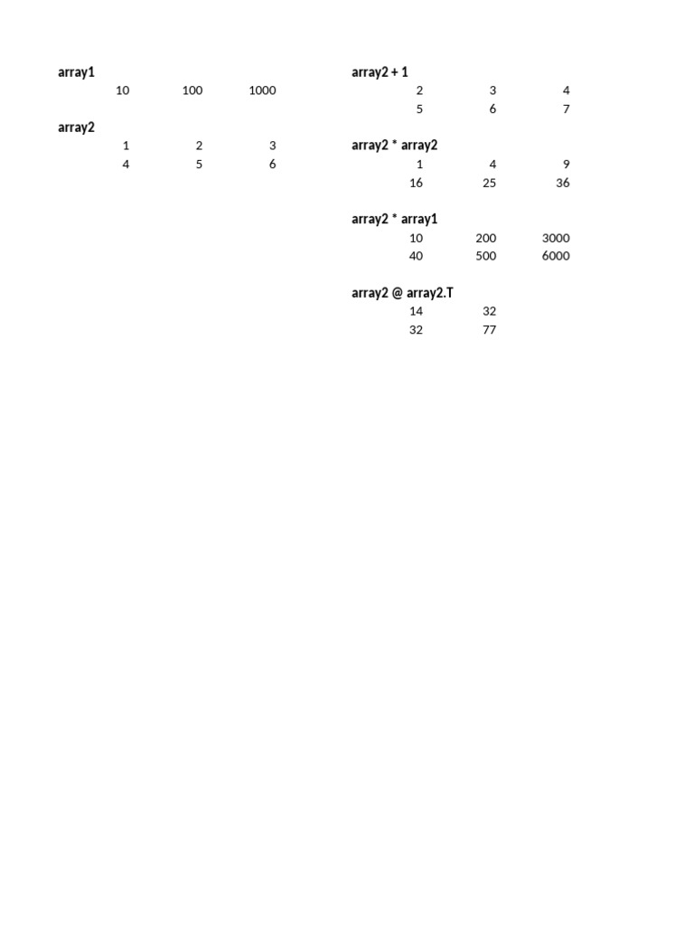 Array Calculations | PDF