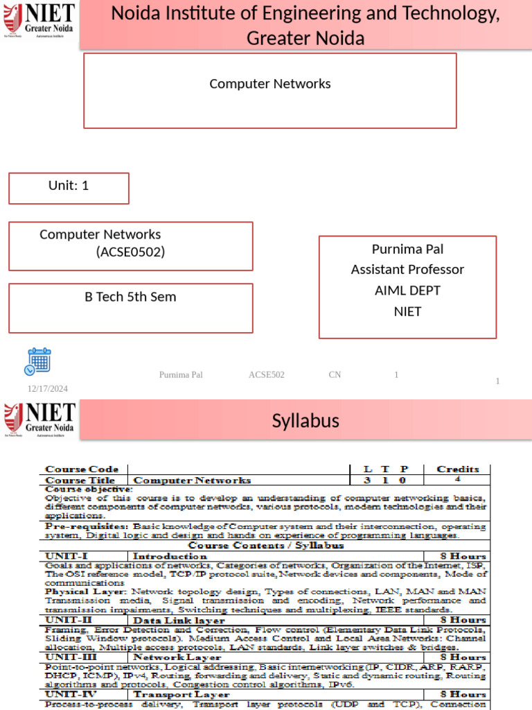 Unit1 Computer Network | PDF | Computer Network | Multiplexing