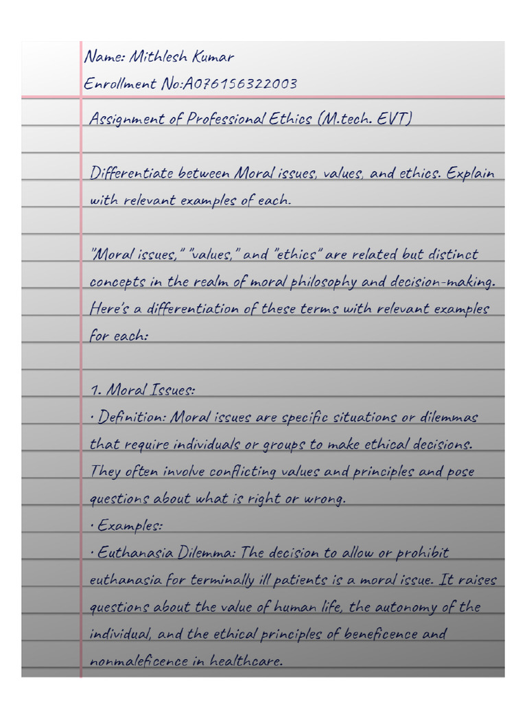 Professional Ethics Assignment | PDF