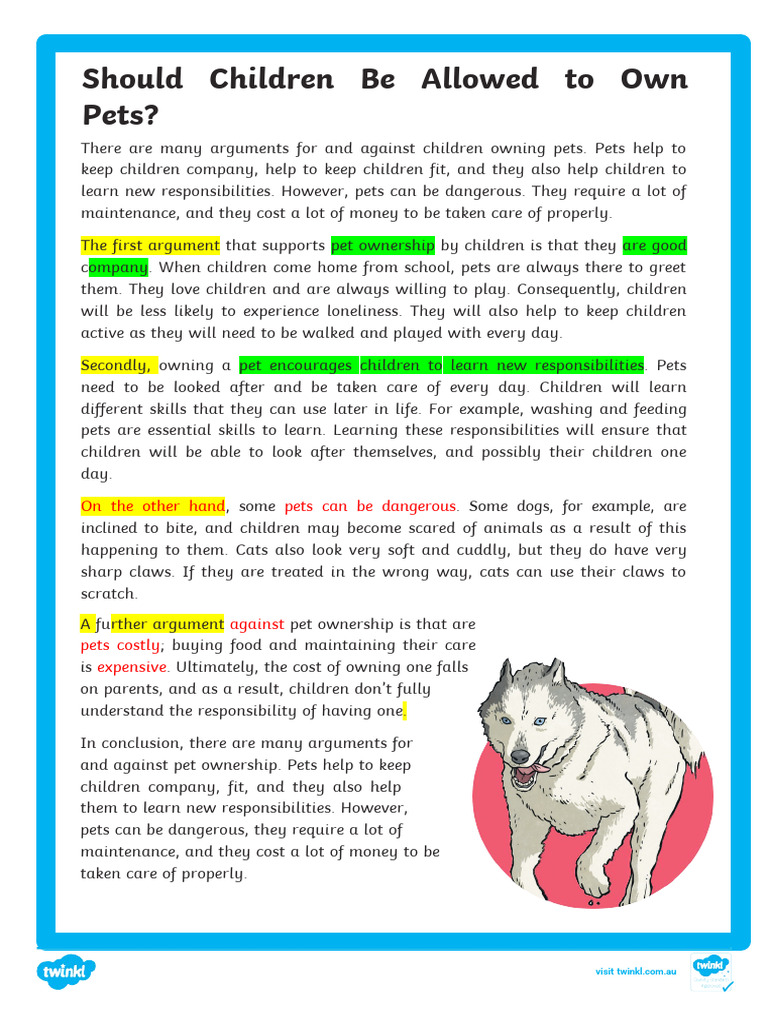 Pros and Cons of Kids Owning Pets | PDF | Pet