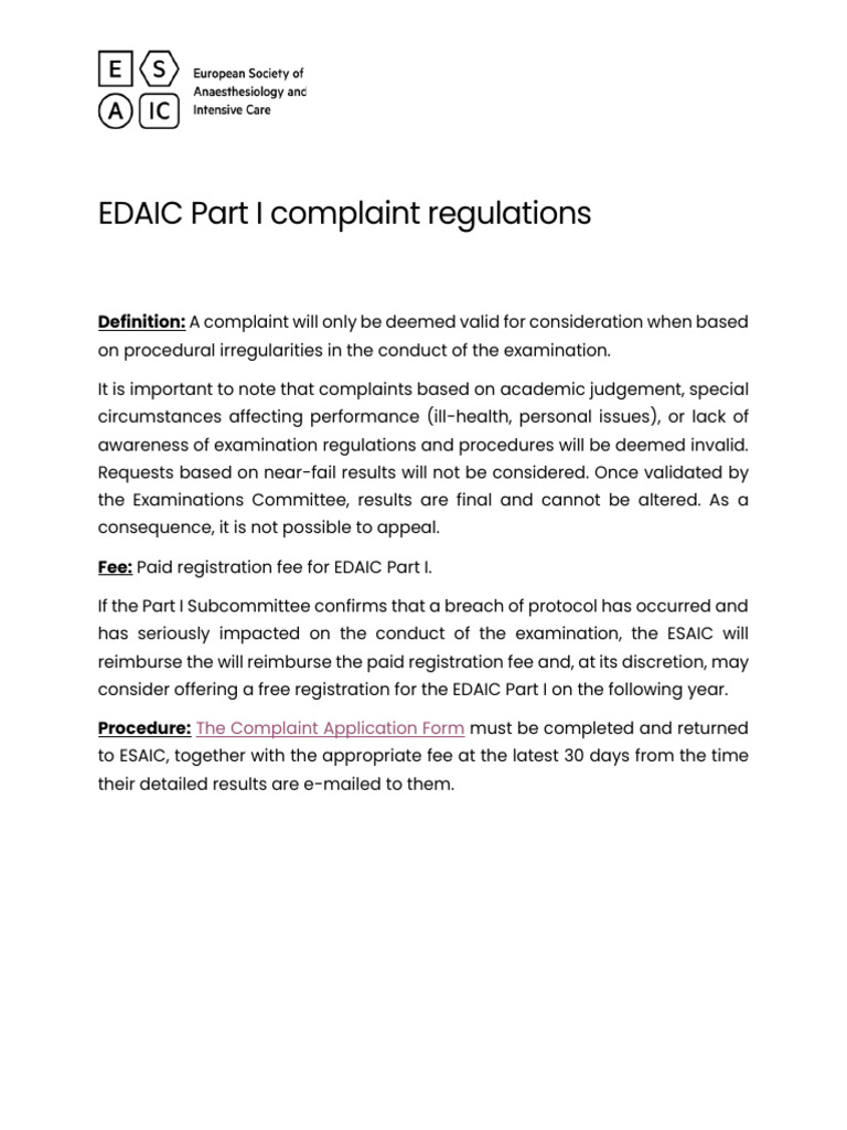 EDAIC-Part-I-Complaint-regulations-2 | PDF