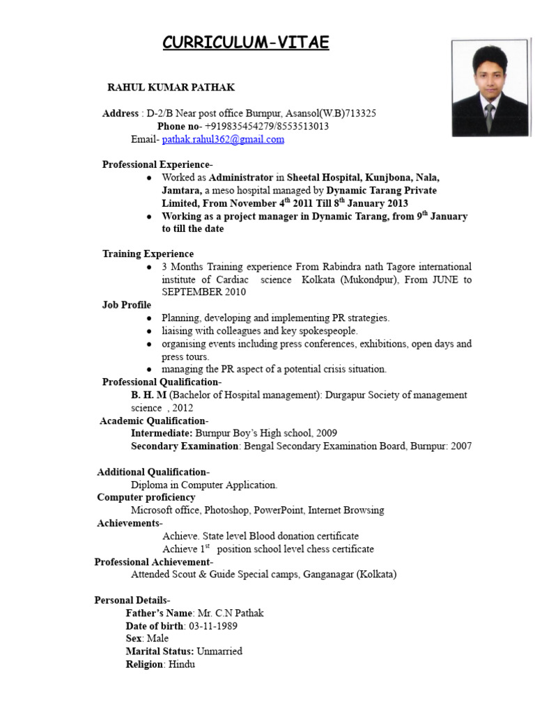 Rahul Pathak CV | PDF