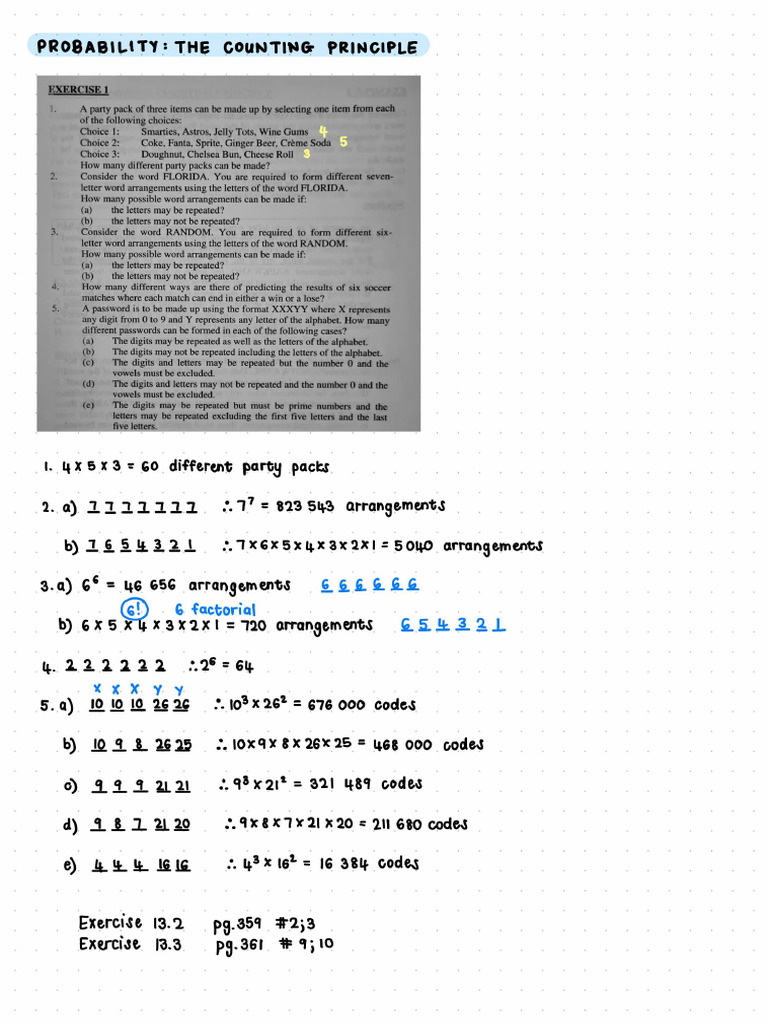 Grade 12 Probability - Counting Principle | PDF
