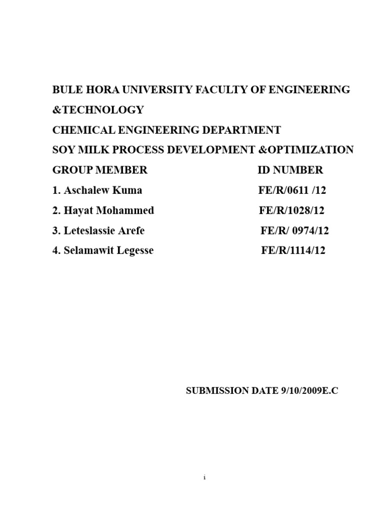 Aschalew Final | PDF | Soy Milk | Soybean