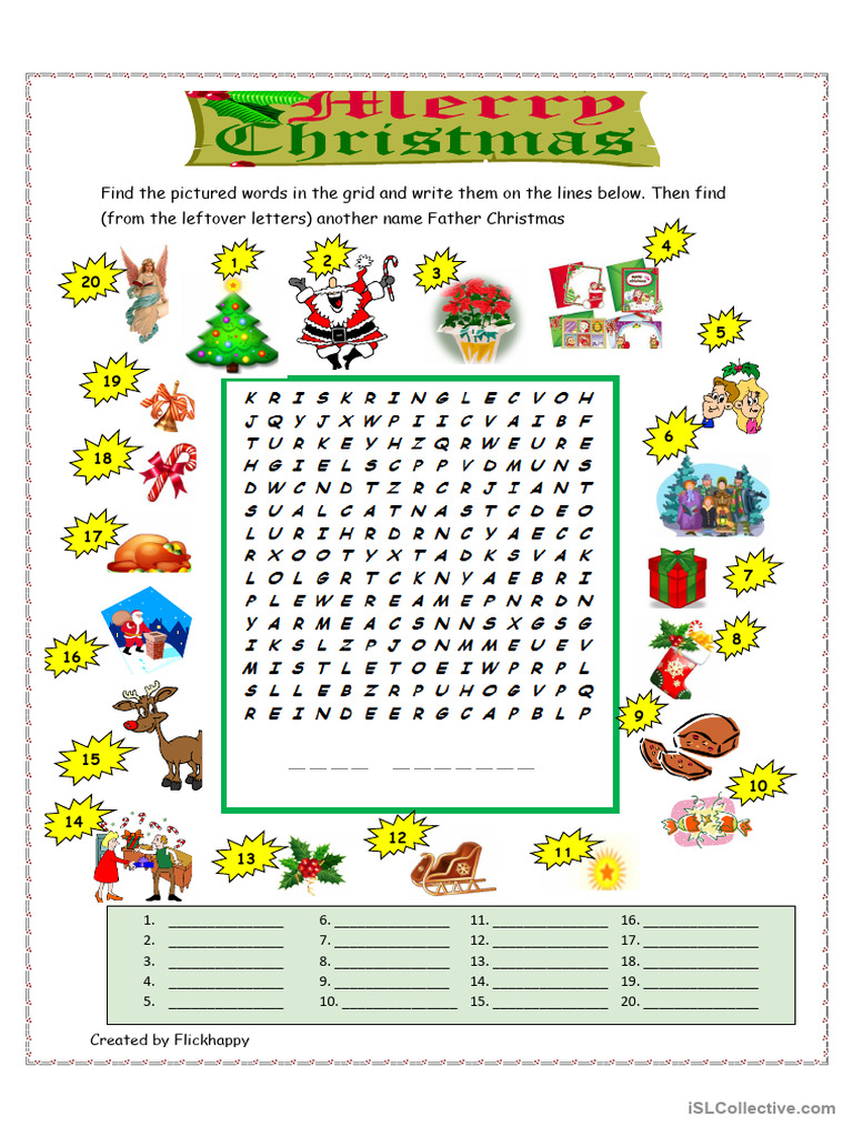 Christmas Word Search Puzzle | PDF
