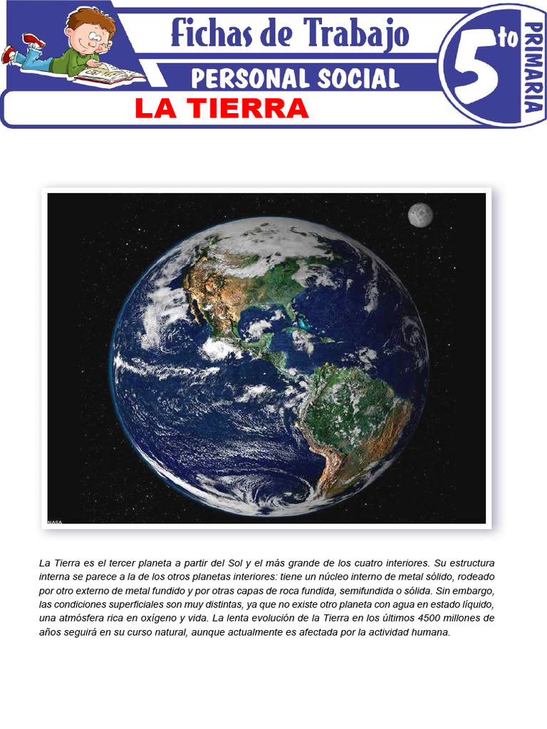 La Tierra para Quinto Grado de Primaria | PDF | Tierra | Luna