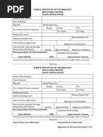 Hostel Leave Application Form | PDF
