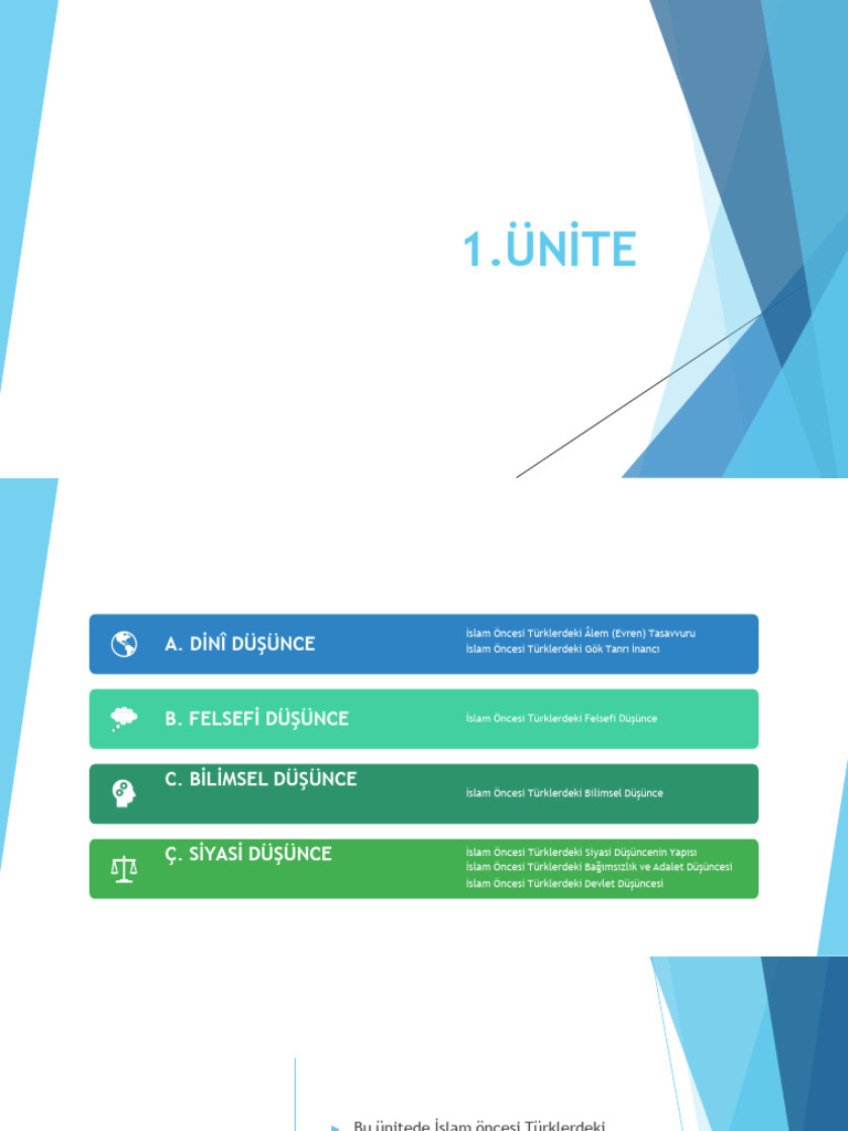 12.sinif Turk Dusunce Tarihi 1.unite Ders Notu | PDF