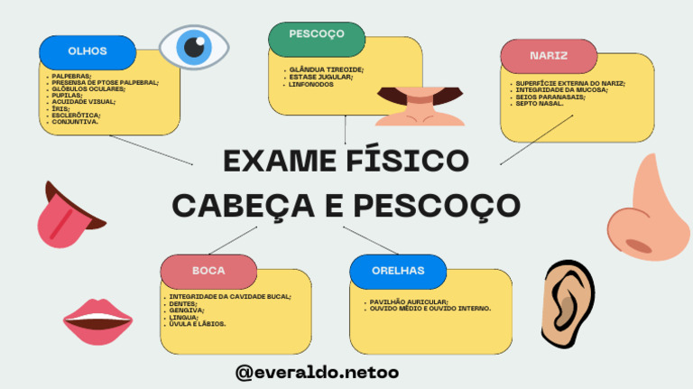 mapa-mental-exame-fisico-cabeca-e-pescoco | PDF | Orelha | Boca
