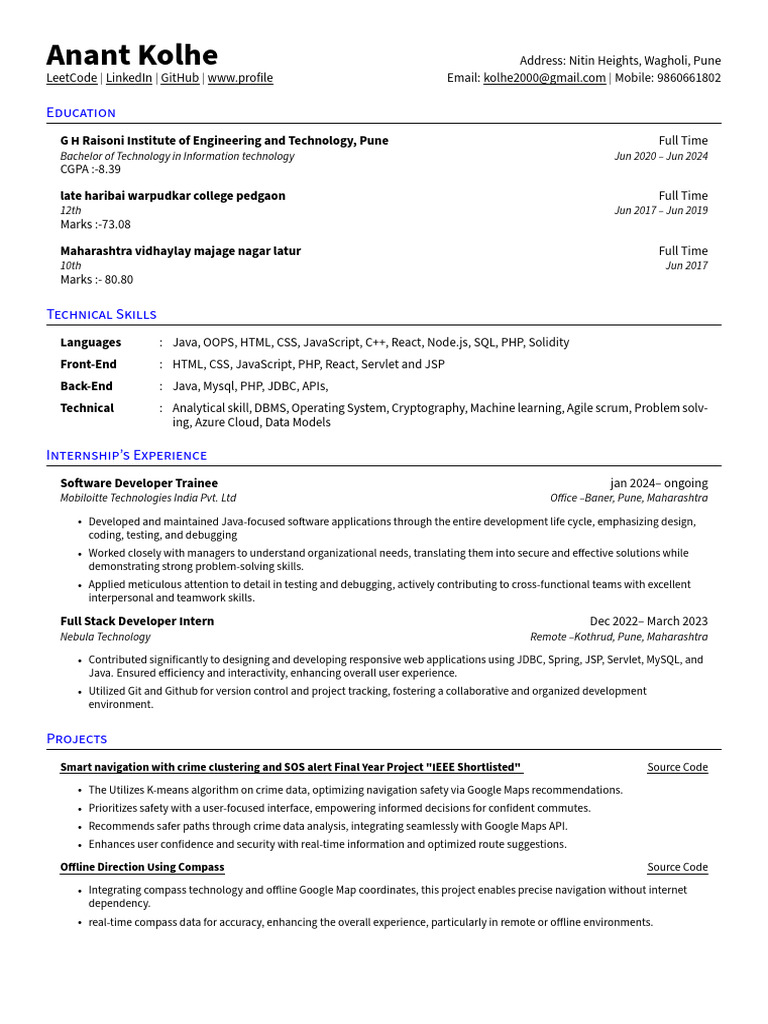 Anant Kolhe R | PDF | Java (Programming Language) | Software Engineering