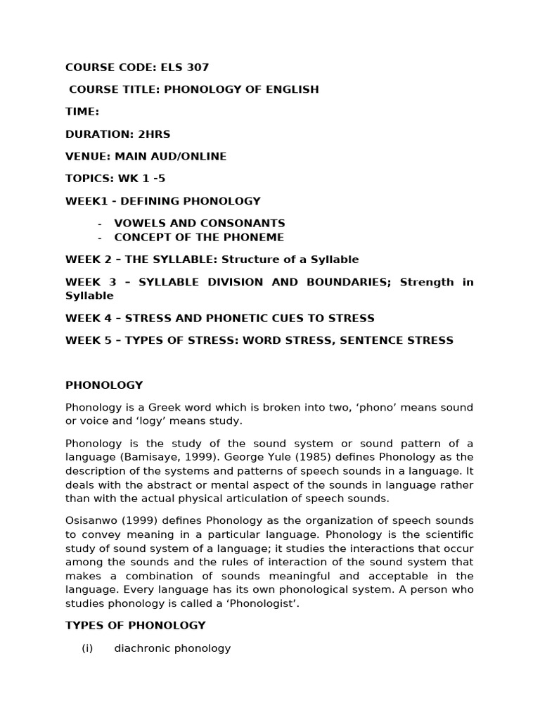 Phonology of English | PDF | Phonology | Consonant