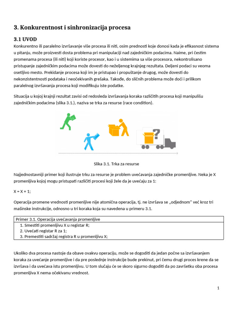 Konkurentnost I Sinhronizacija Procesa | PDF