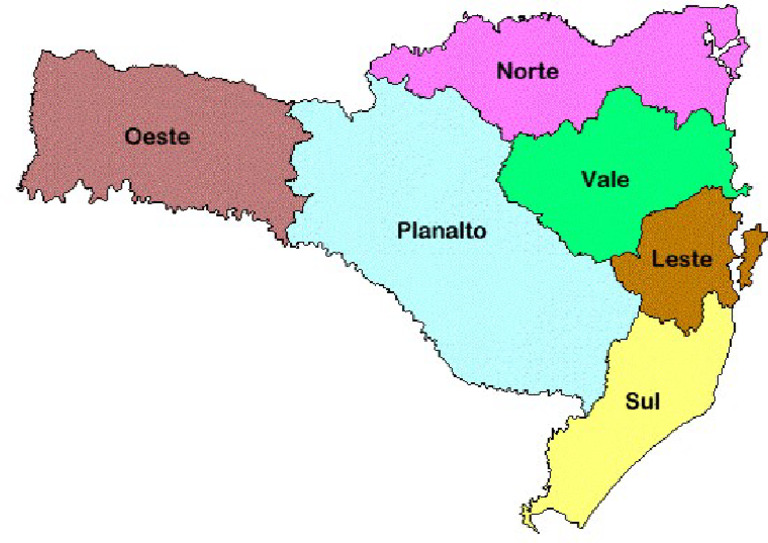 mapa-regioes santa catarina -mesorregioes | PDF