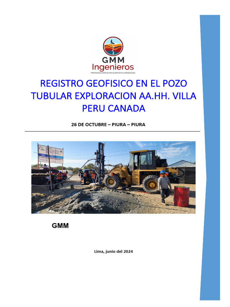 Registro Pozo Tubular AAHH VILLA PERU PIURA 09-6-24 | PDF | Geofísica ...