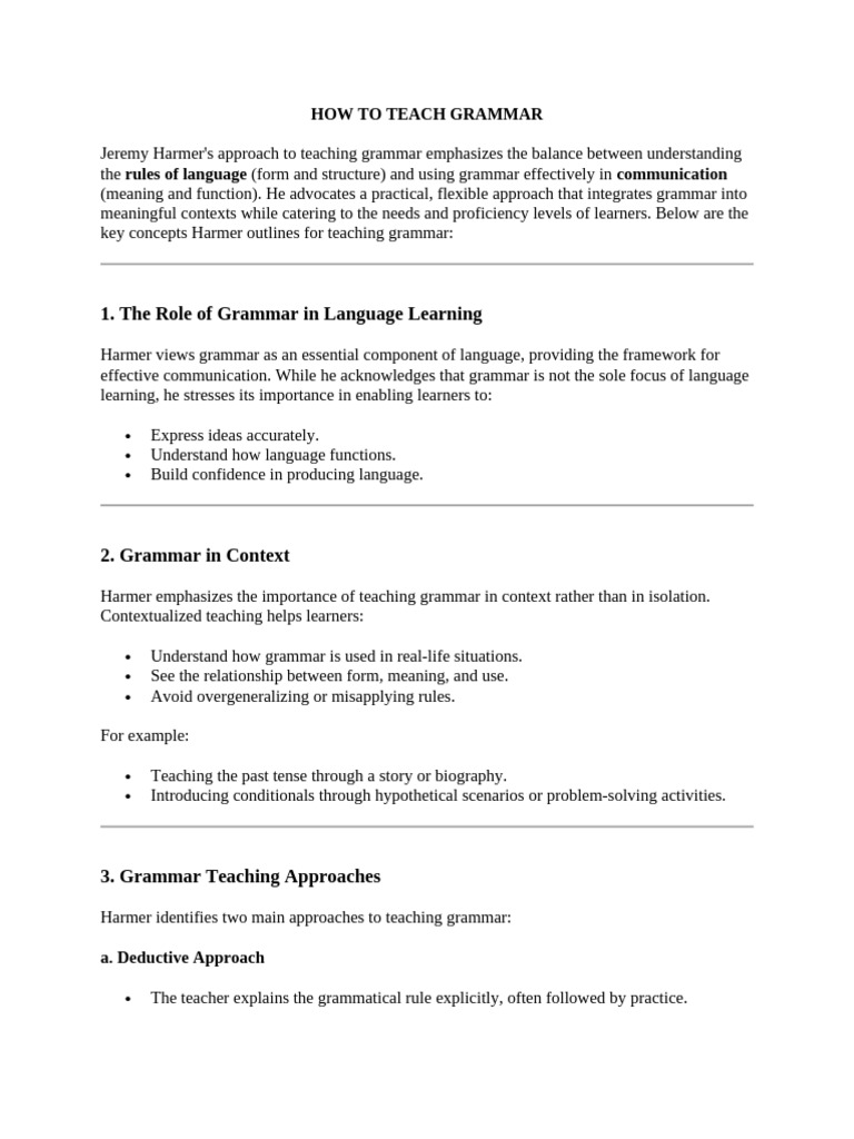 How to Teach Grammar | PDF | Learning | Grammar