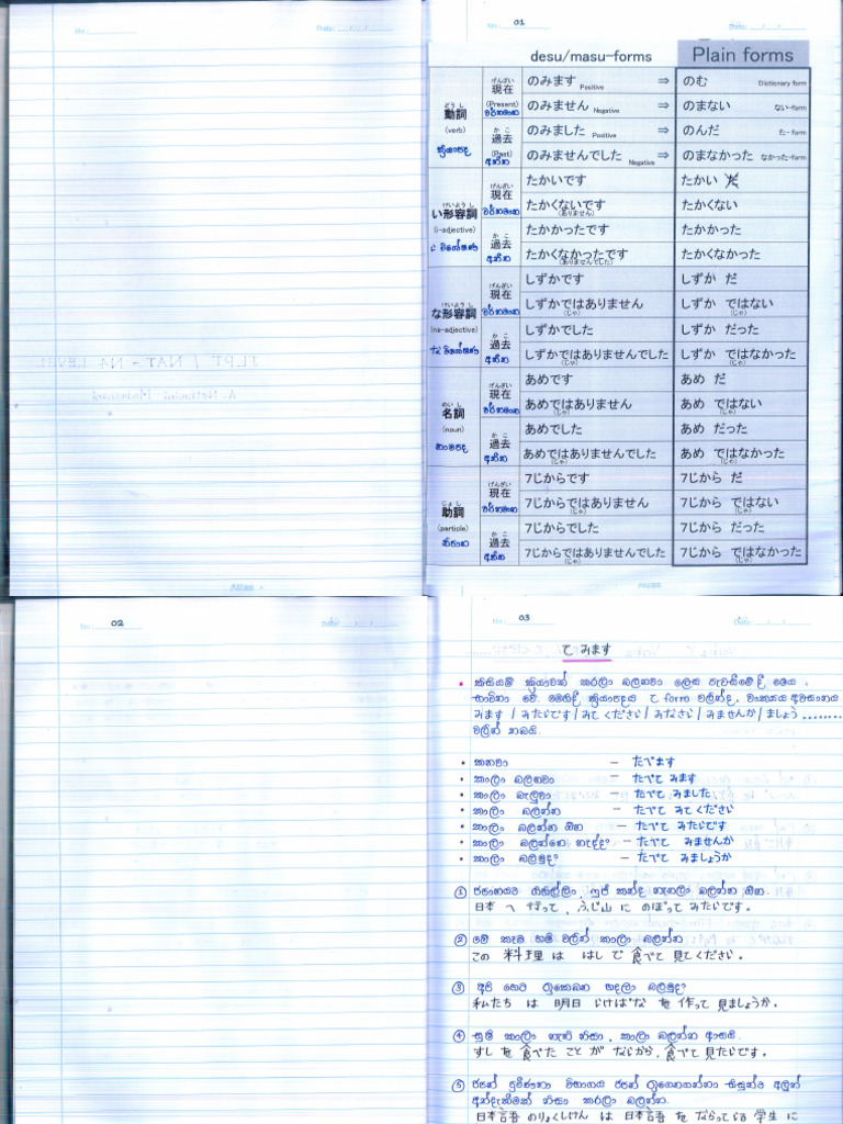 JLPT I Nat - n4 Level 1 | PDF