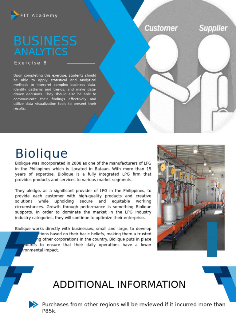 Business Data Analysis Exercise | PDF | Supply Chain | Analytics
