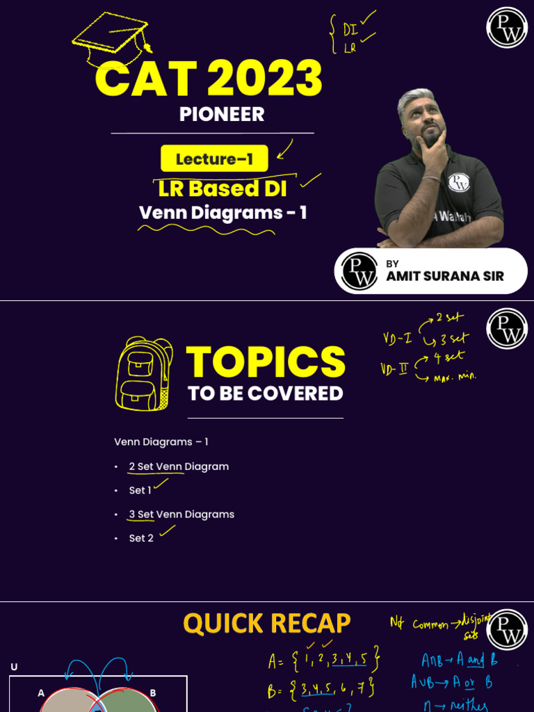 LRDI - L20 Pioneer Batch - Venn Diagrams - 1 PDF | PDF | Laptop | Intel