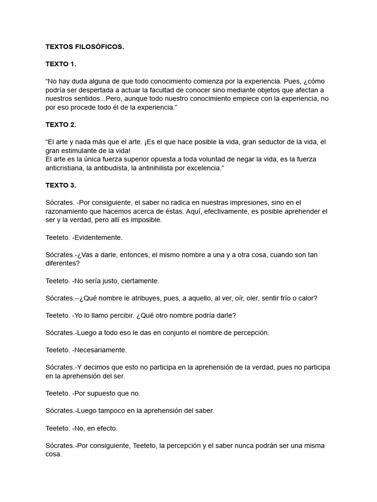 Textos Filosóficos | PDF | Conocimiento | Percepción