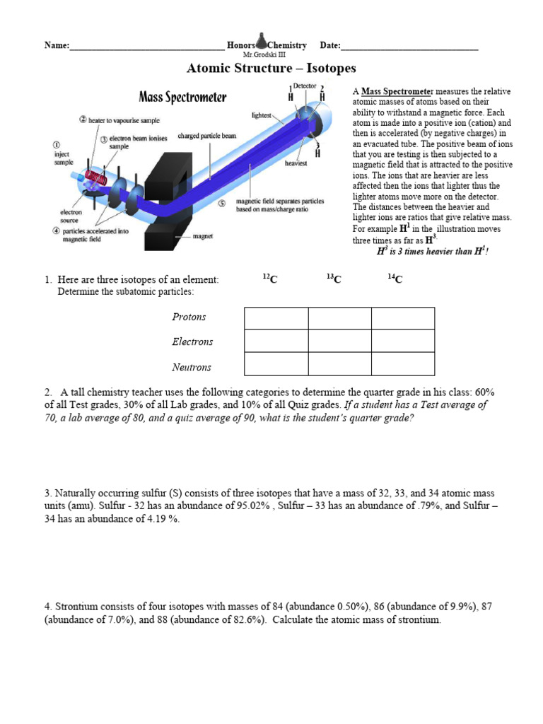 Atomic Structure 3 - Isotopes 2012 | PDF | Atoms | Ion