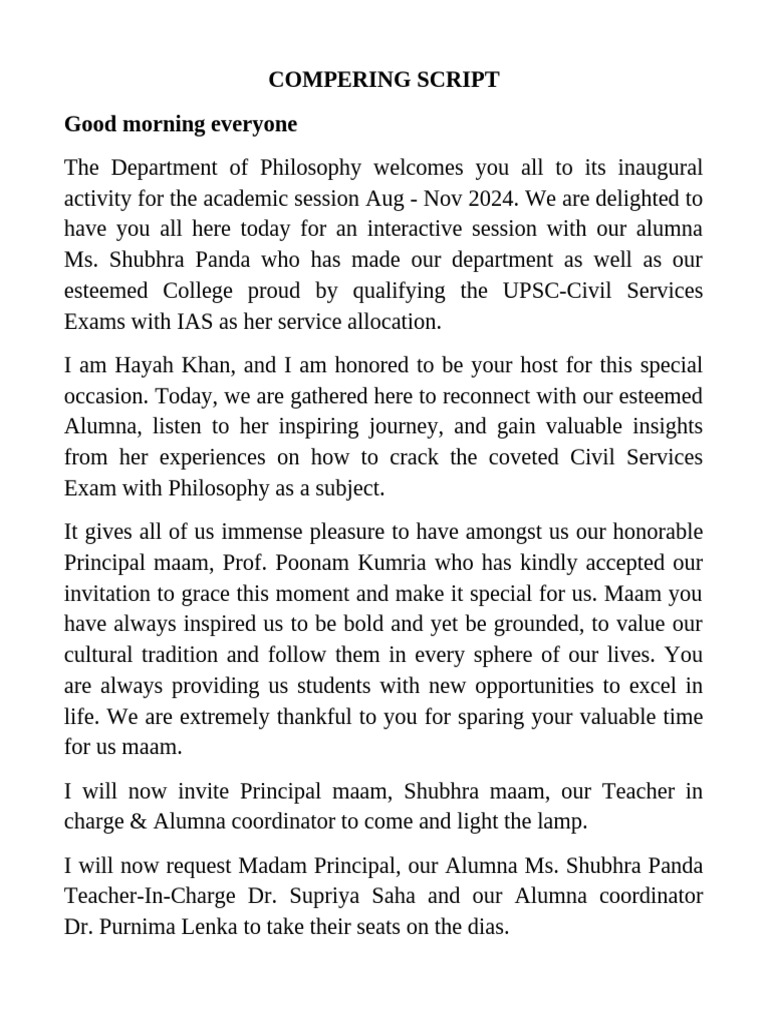 Comparing Script-Alumna Interaction | PDF