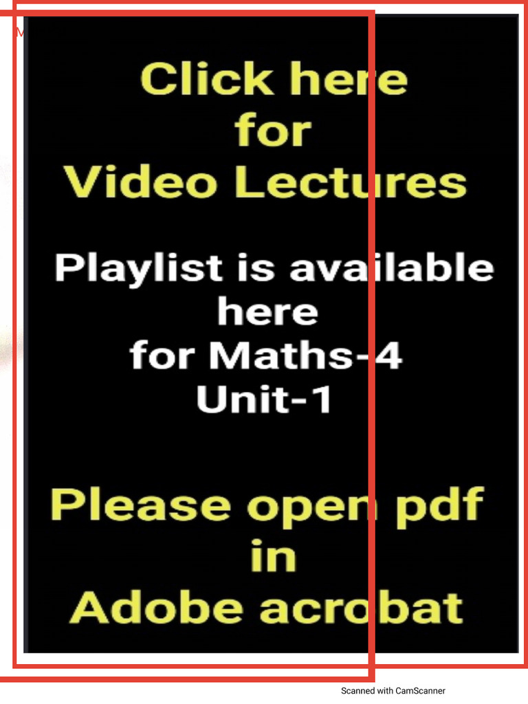 Maths-4 Unit-1 | PDF